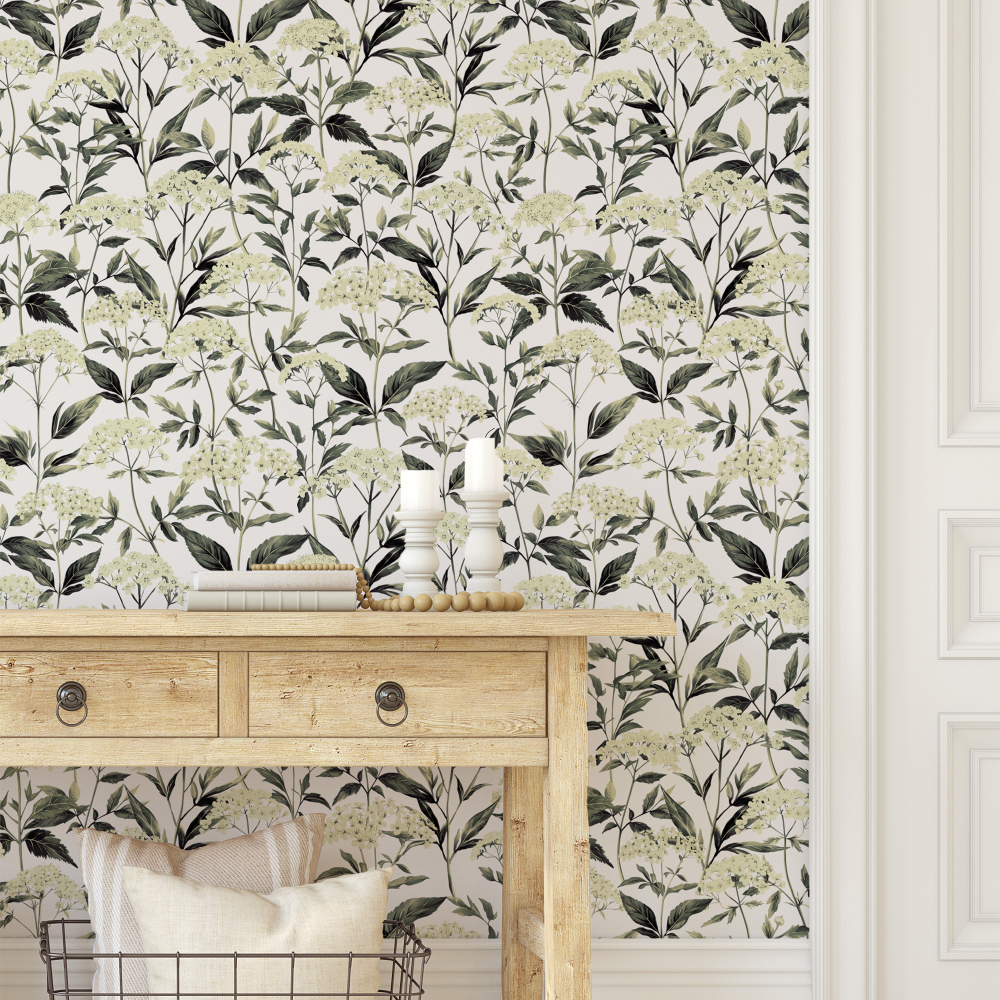 Heidi | Papier peint floral Hortensias sauvages par Claret & Key ...
